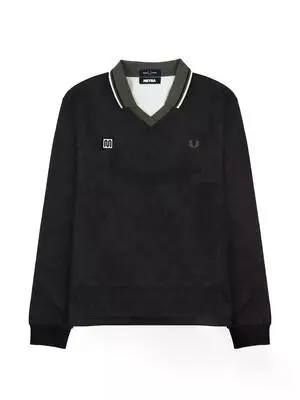 Fred Perry Monogram Long-sleeve Polo Shirt - Black