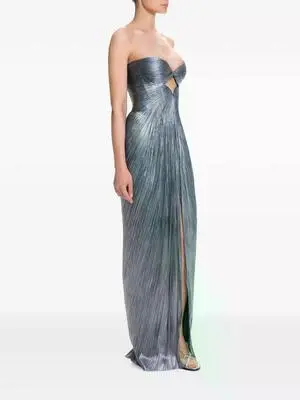 MARIA LUCIA HOHAN Stephanie Strapless Cut-out Maxi Dress - Silver