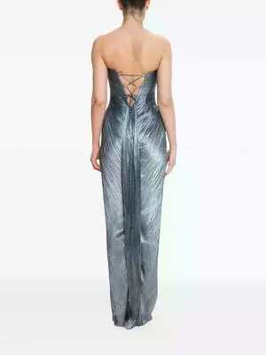 MARIA LUCIA HOHAN Stephanie Strapless Cut-out Maxi Dress - Silver