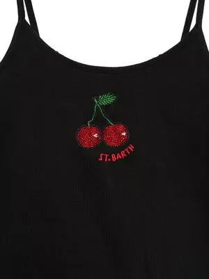 MC2 SAINT BARTH Bead-embellished Ribbed Top