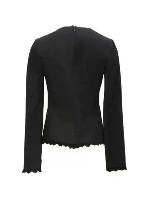 TOM FORD Fringed Long-sleeve Blouse - Black