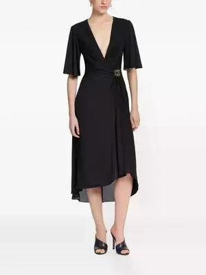 Elie Saab Gathered Silk Dress - Black