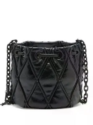 DIESEL® Charm-d Diamond-quilted Bucket Bag - Black