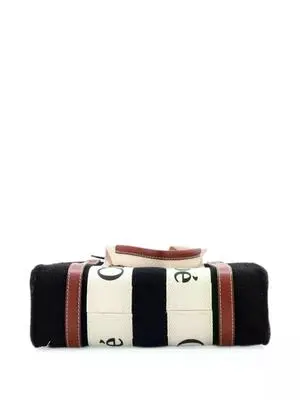 Chloé Woody Small Tote Bag In Recycled Felt With Leather And Canvas - Black