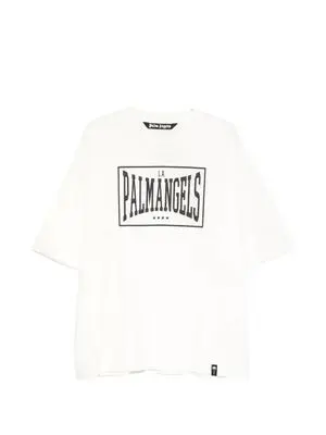 Palm Angels Logo-print Drop-shoulder T-shirt - Neutrals