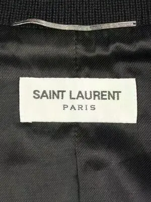 Saint Laurent Varsity Bomber Jacket With Leather Trim
