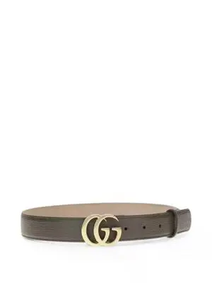 Gucci Gg Grained Leather Belt - Brown