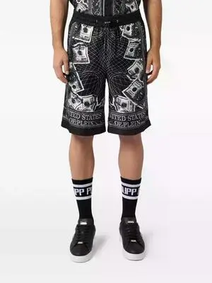 Philipp Plein Skull Dollar-print Shorts