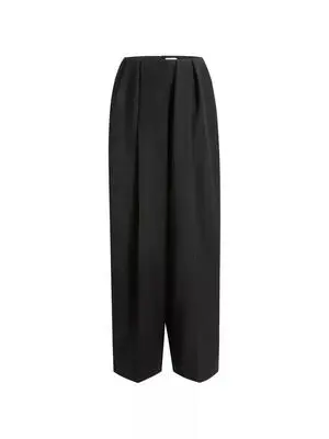 Khaite Kaia Pleated Wide-leg Trousers - Black