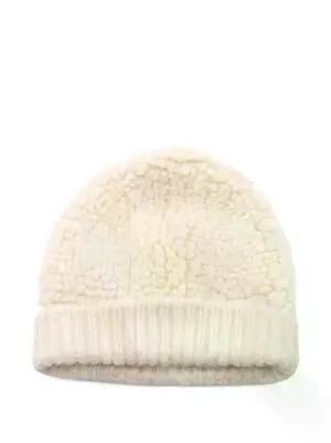 Miu Miu Logo Patch Beanie Hat - Neutrals