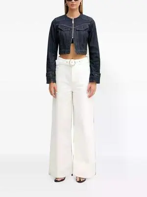 BLUGIRL Indigo Zip-up Cropped Denim Jacket