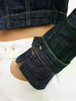 BLUGIRL Indigo Zip-up Cropped Denim Jacket