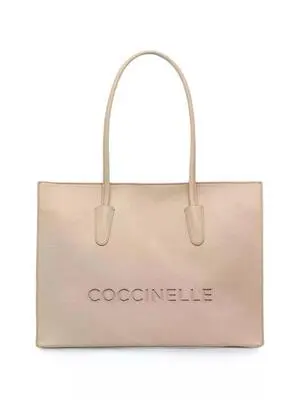 COCCINELLE Grained Leather Tote Bag - Neutrals