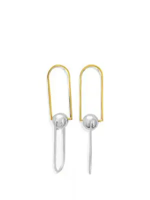 HZMER JEWELLERY Maya Mixed-metal Dangle Earrings - Silver