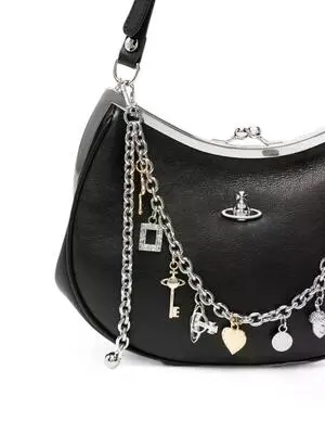 VIVIENNE WESTWOOD Charm Embellished Leather Shoulder Bag