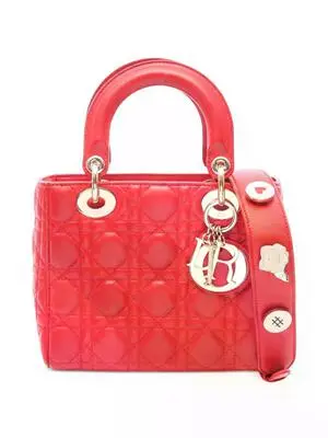 Dior Lady Leather Tote Bag - Red