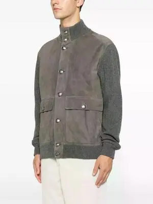 Brunello Cucinelli Ribbed Suede Panel Jacket