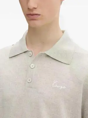 Kenzo Logo-embroidered Knitted Polo Shirt