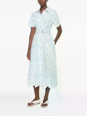 Simkhai Audria Eyelet-embroidered Midi Dress - Blue