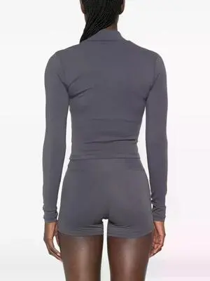 SPORTY & RICH Logo Zip-up Sweater