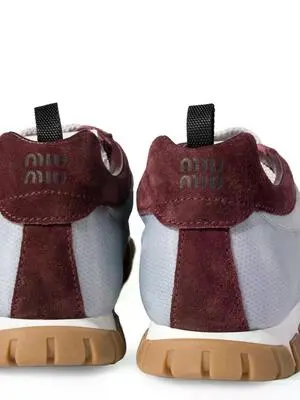 Miu Miu Tyre Technical Fabric And Suede Sneakers