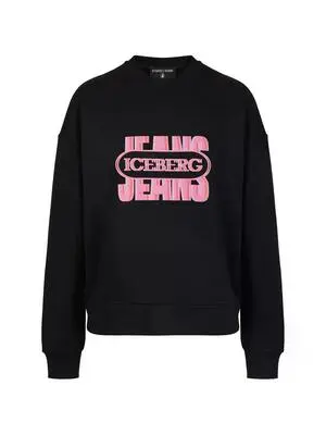 Iceberg Logo Print Sweatshirt - Black
