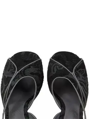 Etro High-heeled Jacquard Paisley Sandals - Black