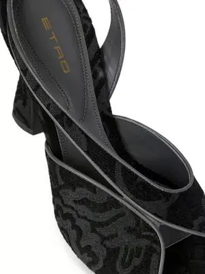 Etro High-heeled Jacquard Paisley Sandals