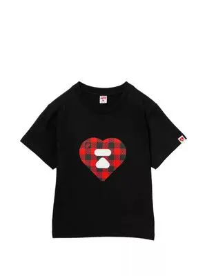 AAPE BY *A BATHING APE Apee™ A Bathing Ape® Heart Motif Crew Neck T-shirt - Black