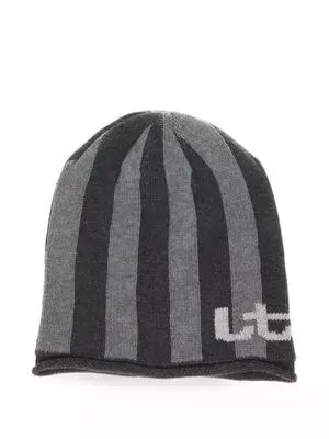 LITT' Striped Knit Cotton Beanie - Grey