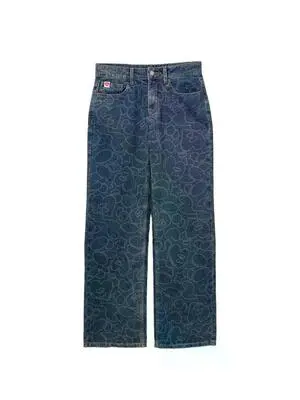AAPE BY *A BATHING APE Graphic Print Wide-leg Jeans