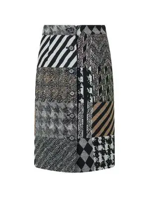 Moschino Patchwork Button-front Midi Skirt