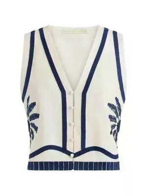 MARIE OLIVER Zahara Embroidered Sleeveless Top - Neutrals