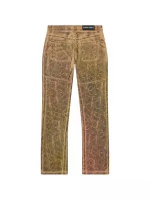 Alberta Ferretti Textured Pattern Straight-leg Trousers - Brown