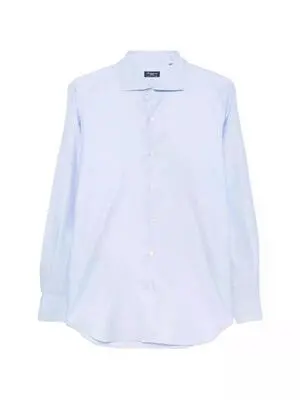 FINAMORE 1925 Spread-collar Button-up Shirt - Blue