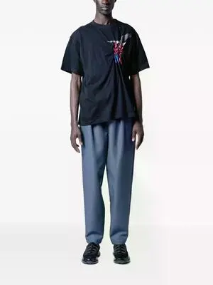 YOSHIOKUBO Eagle-print Ruched T-shirt