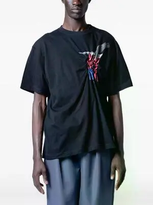 YOSHIOKUBO Eagle-print Ruched T-shirt