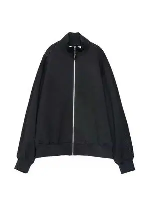 YOSHIOKUBO Mesh-panelled Zip-up Sweatshirt - Black