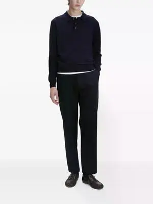 A.p.c. Logo-embroidered Long-sleeve Polo Shirt