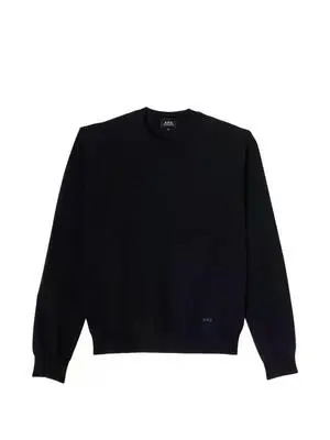 A.p.c. Mathieu Logo-embroidered Sweater - Blue