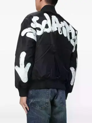 DISCLAIMER Logo Print Bomber Jacket