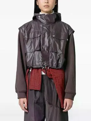 MULLER OF YOSHIOKUBO Layered Cropped Jacket - Brown