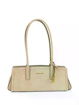 Michael Kors Logo-plaque Suede Tote Bag - Neutrals