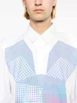 Comme Des Garçons Patchwork Gingham-print Shirt