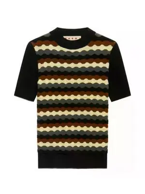 Marni Wool Jumper With 3d Wave Motif