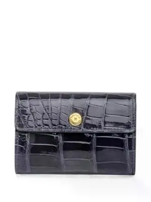 KWANPEN Crocodile-effect Bi-fold Wallet - Blue