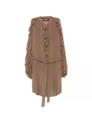 BAZAR DELUXE Ruffled Belted Dress