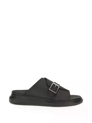 Alexander McQueen Buckle-strap Leather Platform Sandals - Black