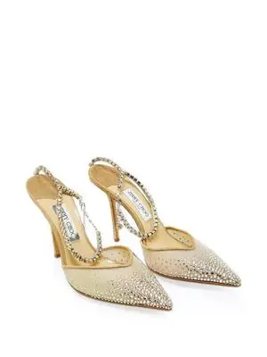 JIMMY CHOO Saeda Crystal-embellished Stiletto Pumps