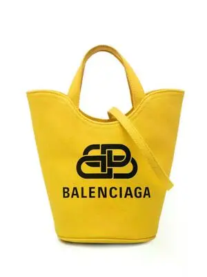 Balenciaga Canvas Wave Bucket Bag Xs Satchel - Yellow